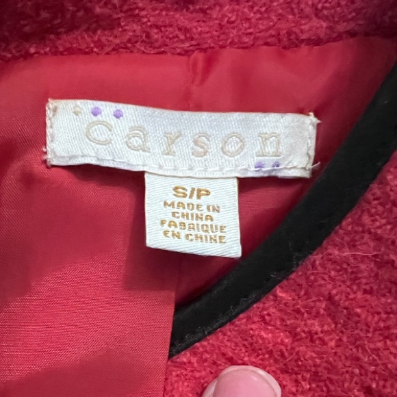 Carson | Tops | Carson 0 Boiled Wool Vest Red Button Front Artsy Art To ...